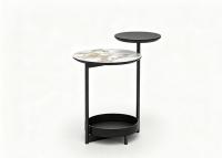 China Dual Top Sintered Stone Side Table Metal End Desk For Office And Hotel for sale