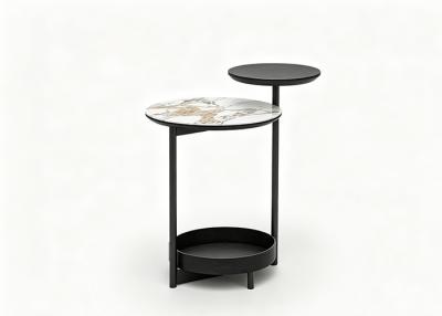 China Dual Top Sintered Stone Side Table Metal End Desk For Office And Hotel for sale