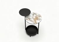 China Dual Top Sintered Stone Side Table Metal End Desk For Office And Hotel for sale