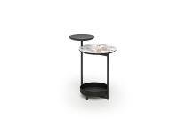 China Dual Top Sintered Stone Side Table Metal End Desk For Office And Hotel for sale