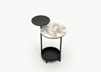 China Dual Top Sintered Stone Side Table Metal End Desk For Office And Hotel for sale