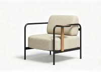 China Commercial Cafe Fabric Lounge Chair Convenient With Beech Wood Tray Metal Frame for sale