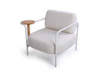 China Commercial Cafe Fabric Lounge Chair Convenient With Beech Wood Tray Metal Frame for sale