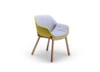 China Two Tone Shell Fabric Lounge Chair Ash Wood Legs Comfortable Customizable for sale