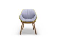 China Two Tone Shell Fabric Lounge Chair Ash Wood Legs Comfortable Customizable for sale