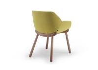 China Two Tone Shell Fabric Lounge Chair Ash Wood Legs Comfortable Customizable for sale