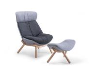 China Two Tone Cashmere Commercial Lounge Chair Wood Legs High Back Lounge Chair for sale