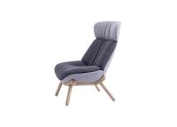 China Two Tone Cashmere Commercial Lounge Chair Wood Legs High Back Lounge Chair for sale