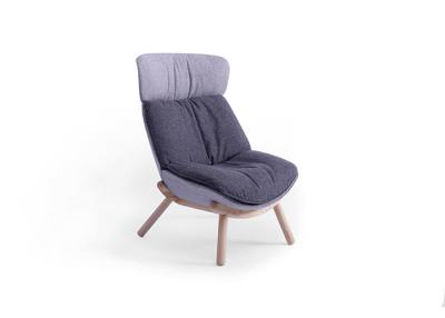 China Two Tone Cashmere Commercial Lounge Chair Wood Legs High Back Lounge Chair for sale