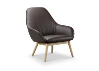 China Genuine Leather High Back Lounge Chair Ash Wood Legs Luxury For Hotel Office for sale