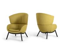 China Curved Commercial Lounge Chair High Back Modern Fabric Accent Chair For Hotel Office for sale
