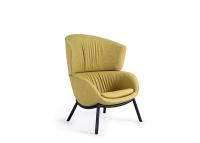 China Curved Commercial Lounge Chair High Back Modern Fabric Accent Chair For Hotel Office for sale