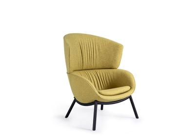 China Curved Commercial Lounge Chair High Back Modern Fabric Accent Chair For Hotel Office for sale