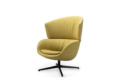 China High Back Commercial Lounge Chair Indoor Aluminum Base Fabric Leisure Chair for sale
