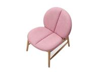 China Modern Round Back Commercial Lounge Chair Ash Wood Base Fabric Accent Armchair for sale