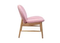 China Modern Round Back Commercial Lounge Chair Ash Wood Base Fabric Accent Armchair for sale