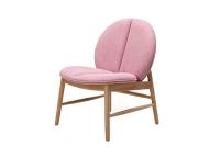 China Modern Round Back Commercial Lounge Chair Ash Wood Base Fabric Accent Armchair for sale