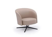 China Full Silicone Leather Lounge Chair Microfiber PU Alloy Base Leather Leisure Chair for sale