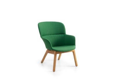 China PP Fabric Commercial Lounge Chair Leisure Lounge Chairs Ash Wood Legs For Hotel Office for sale