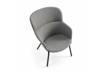 China Fabric Commercial Modern Lounge Armchair PP Shell Metal Base For Hotel Office for sale