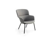 China Fabric Commercial Modern Lounge Armchair PP Shell Metal Base For Hotel Office for sale