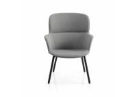 China Fabric Commercial Modern Lounge Armchair PP Shell Metal Base For Hotel Office for sale