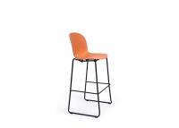 China Modern Bar Stool And Table PP Stackable Bar Stools With Metal Frame For Cafe Hotel for sale