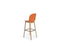 China Indoor PP Modern Bar Stool Ash Wood Metal Legs 450 * 540 * 1070mm For Cafe for sale