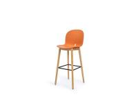 China Indoor PP Modern Bar Stool Ash Wood Metal Legs 450 * 540 * 1070mm For Cafe for sale