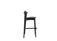 China Solid Ash Wood Bar Stool And Table Commercial Bar Stool Black Open Finish For Hotel for sale