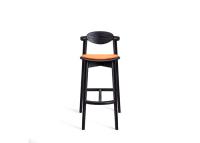 China Upholstered Ash Wood Commercial Counter Stools Black Finish For Hotel Bar for sale