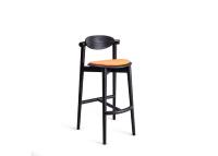 China Upholstered Ash Wood Commercial Counter Stools Black Finish For Hotel Bar for sale
