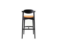 China Upholstered Ash Wood Commercial Counter Stools Black Finish For Hotel Bar for sale