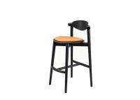 China Upholstered Ash Wood Commercial Counter Stools Black Finish For Hotel Bar for sale