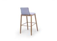 China Molded Plywood Cushioned Counter Stools High Density Wood Grain Metal Legs For Hotel for sale