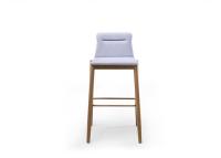 China Molded Plywood Cushioned Counter Stools High Density Wood Grain Metal Legs For Hotel for sale