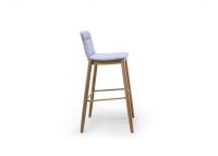China Molded Plywood Cushioned Counter Stools High Density Wood Grain Metal Legs For Hotel for sale