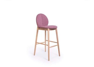 China Elegant Design Padded Bar Stools  Solid Ash Legs For Hotel Cafe Dining for sale