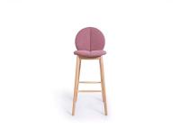 China Elegant Design Padded Bar Stools  Solid Ash Legs For Hotel Cafe Dining for sale