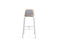 China 100% Wool Upholstered Bar Stool Ash Bentwood Metal Legs Comfort For Hotel for sale