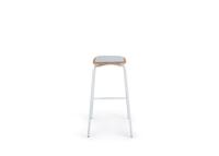 China Backless Bar Stool And Table Wool Upholstered Commercial Bar Stool Ash Bentwood Metal Legs for sale