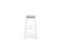 China Backless Bar Stool And Table Wool Upholstered Commercial Bar Stool Ash Bentwood Metal Legs for sale