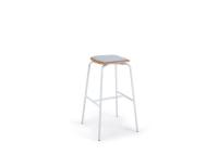 China Backless Bar Stool And Table Wool Upholstered Commercial Bar Stool Ash Bentwood Metal Legs for sale