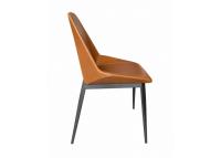 China Commercial Crazy Horse PU Leather Dining Chair With Metal Frame For Restaurant for sale