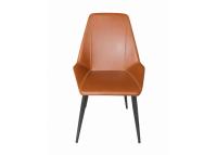 China Commercial Crazy Horse PU Leather Dining Chair With Metal Frame For Restaurant for sale