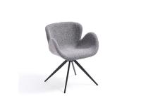 China Swivel Restaurant Dining Chair Metal Frame Fabric Dining Chair For Hotel for sale
