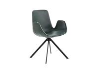 China Crazy Horse PU Leather Swivel Lounge Chair Metal Frame For Office Hotel for sale