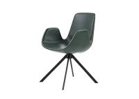 China Crazy Horse PU Leather Swivel Lounge Chair Metal Frame For Office Hotel for sale