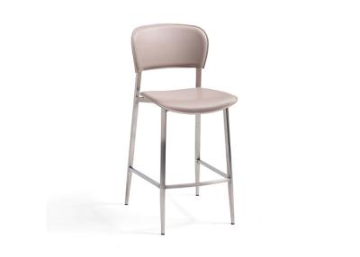 China Microfiber Leather Bar Stool Metal Legs 505 * 460 * 1070mm For Hotel Lounge for sale