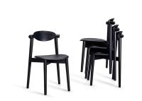 China Black Open Finish Solid Wood Restaurant Chair Armless Bistro Seat For Cafe for sale